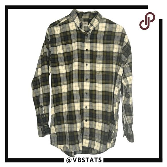L.L. Bean | Shirts | Llbean Mens Plaid Flannel Long Sleeve Button Up ...